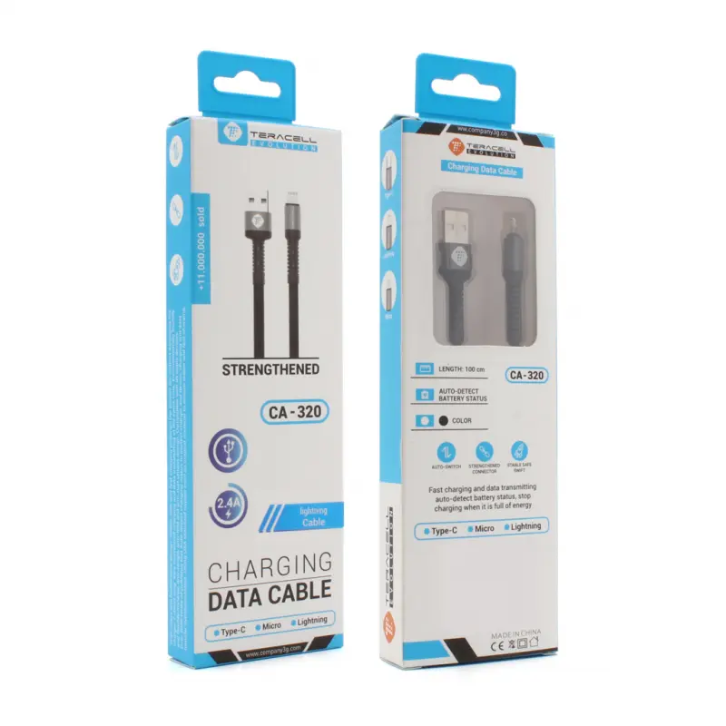 TERACELL Data kabl Evolution iPhone lightning 1m crni
