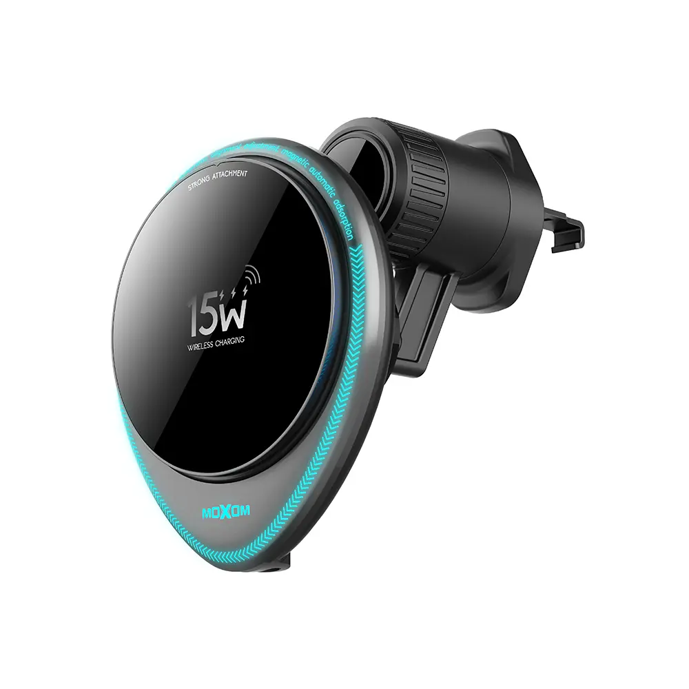 MOXOM Auto držač za mobilni telefon LX-VS801, Bežično punjenje, 15W, Crni