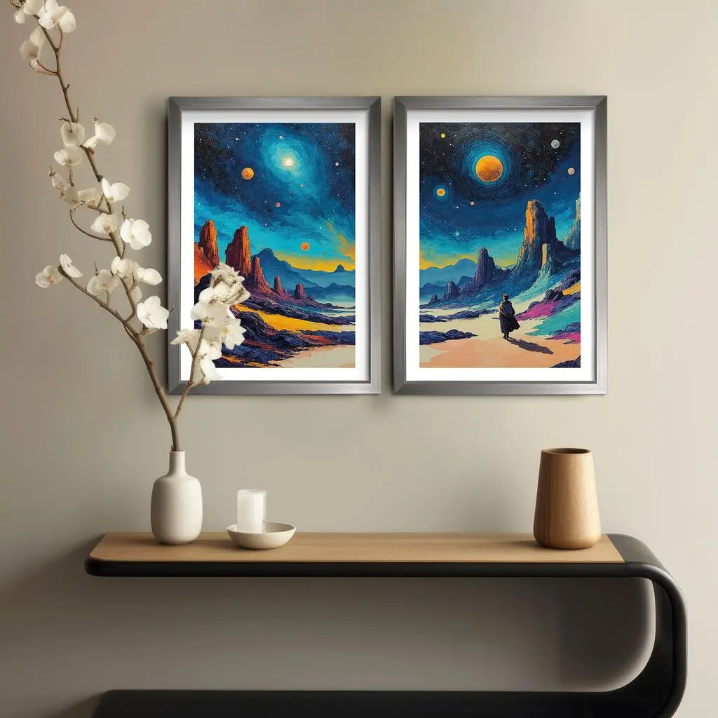 Wallity Dekorativne uramljene slike, 38x53cm, 2 komada, Šarene