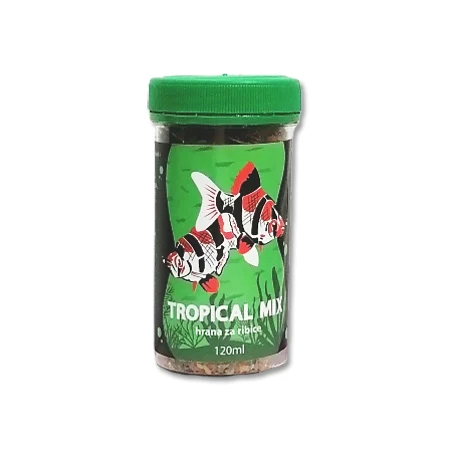 Dinapet hrana za ribice Tropical Mix 120 ml – kompletna granula za tropske ribe