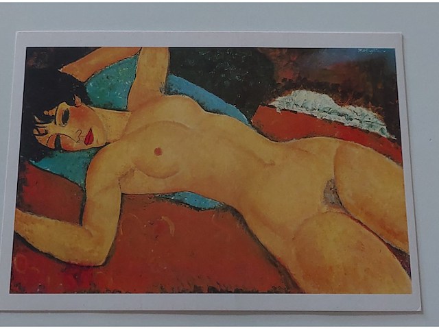 MODILJANI: Sleeping nude with Arms open, 1917.