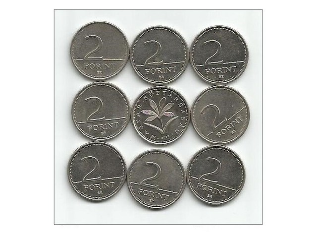 MAĐARSKA  9 x 2 forinti 1994 - 2006.