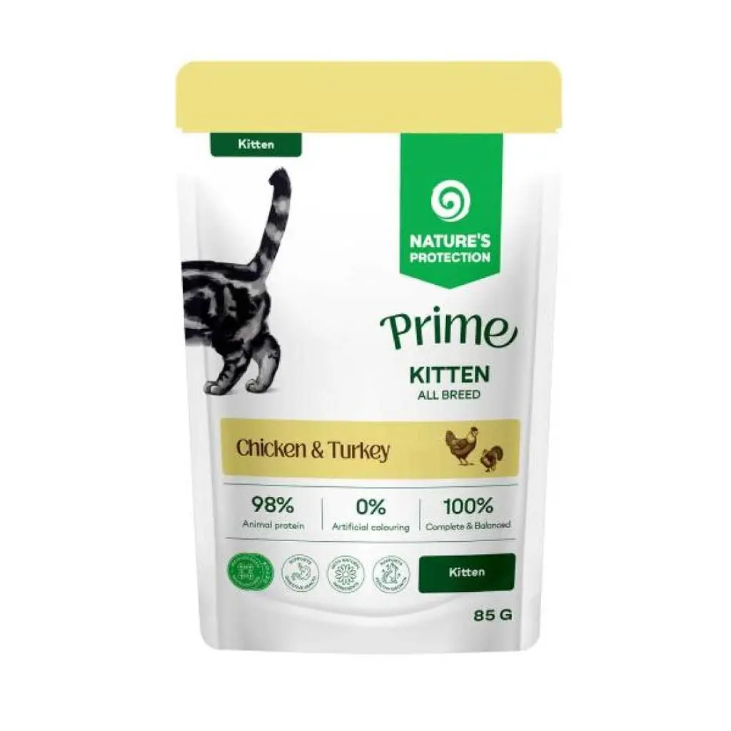 Nature's Protetcion Vlažna hrana za mačke, Piletina i ćuretina, 85 g