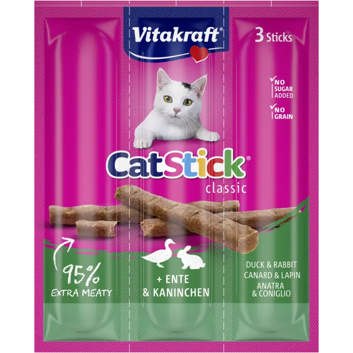 VITAKRAFT Poslastica za mačke pačetina i zečetina 18g 3/1