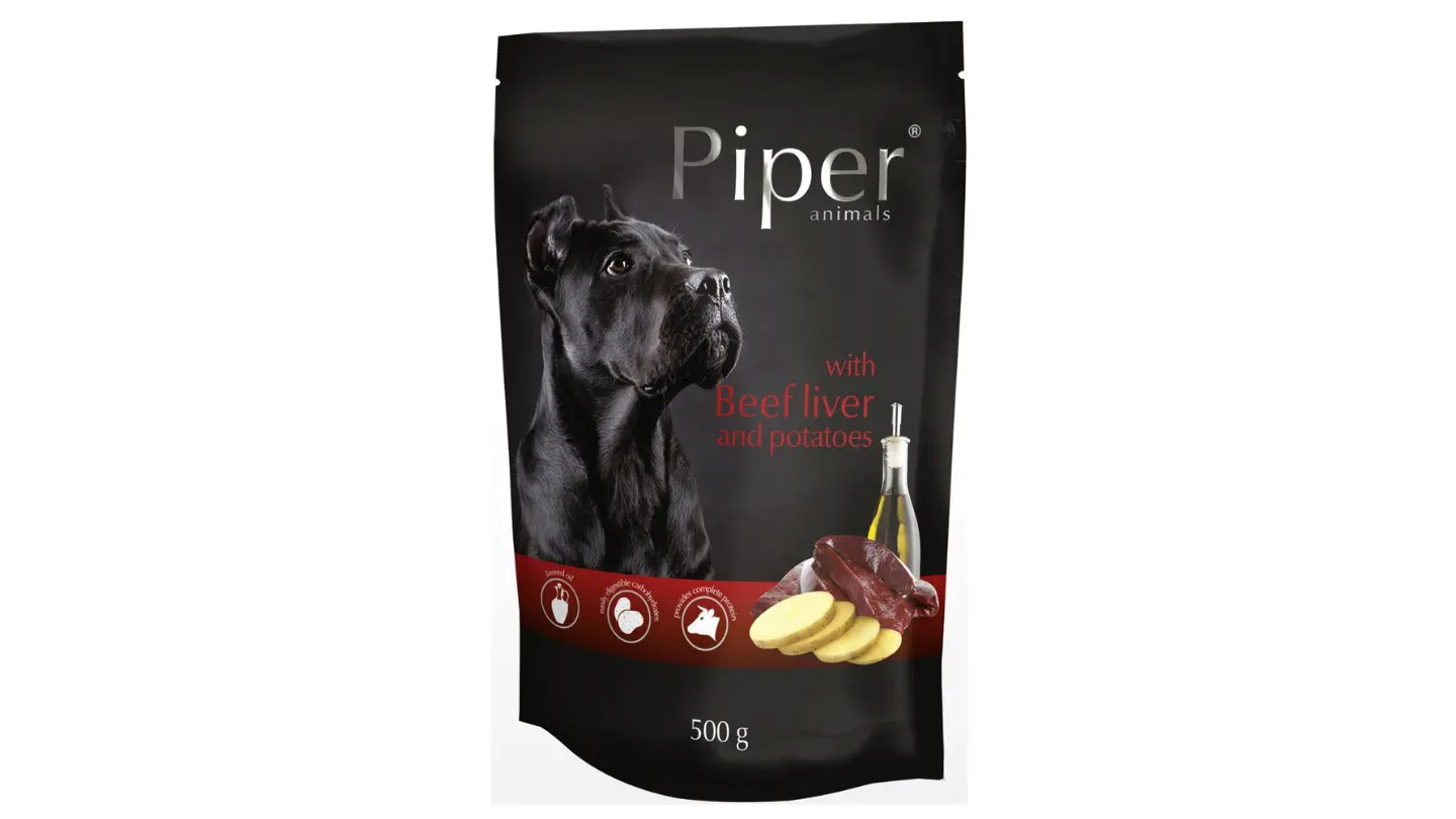 PIPER Vlažna hrana za pse adult sa govedinom, jetrom i krompirom 500g