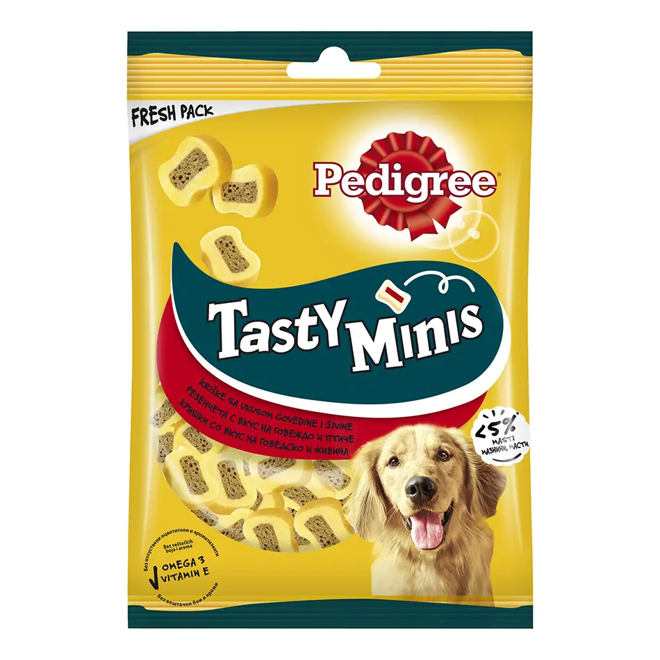 PEDIGREE Poslastica za pse sa ukusom govedine i živine Tasty Minis 155g