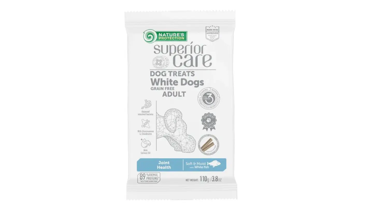 NATURE'S PROTECTION Poslastica za pse sa belom ribom Nature's White Dog Healthy Hips Joints 110g