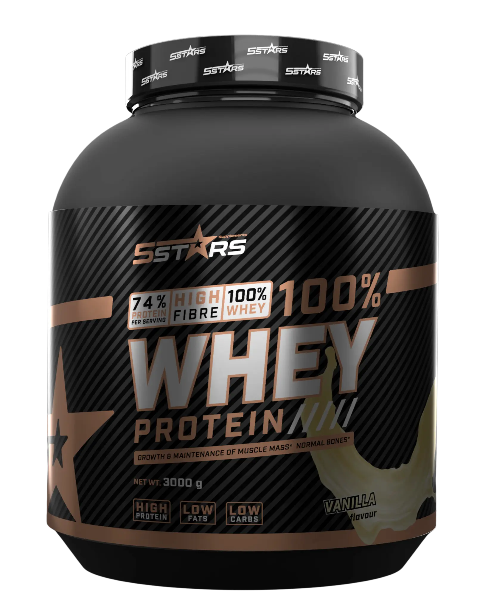 5 Stars Whey Protein, Vanila, 3 kg