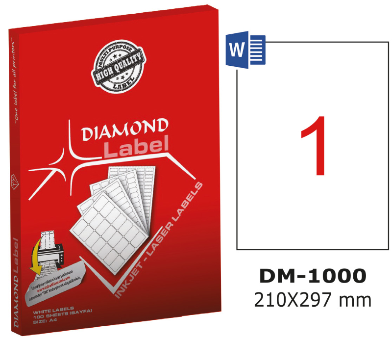 Etikete A4 samolepljive 210*297mm Diamond