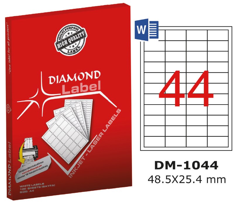 Etikete A4 samolepljive 48,5*25,4mm Diamond
