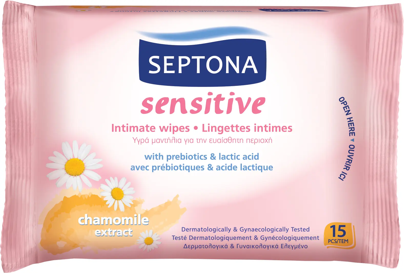 Septona Vlažne maramice Sensitive Intimate, 15 komada