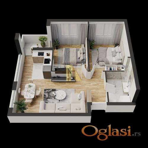 Trosoban stan na Telepu, Novi Sad, 52.93 m², 2. sprat