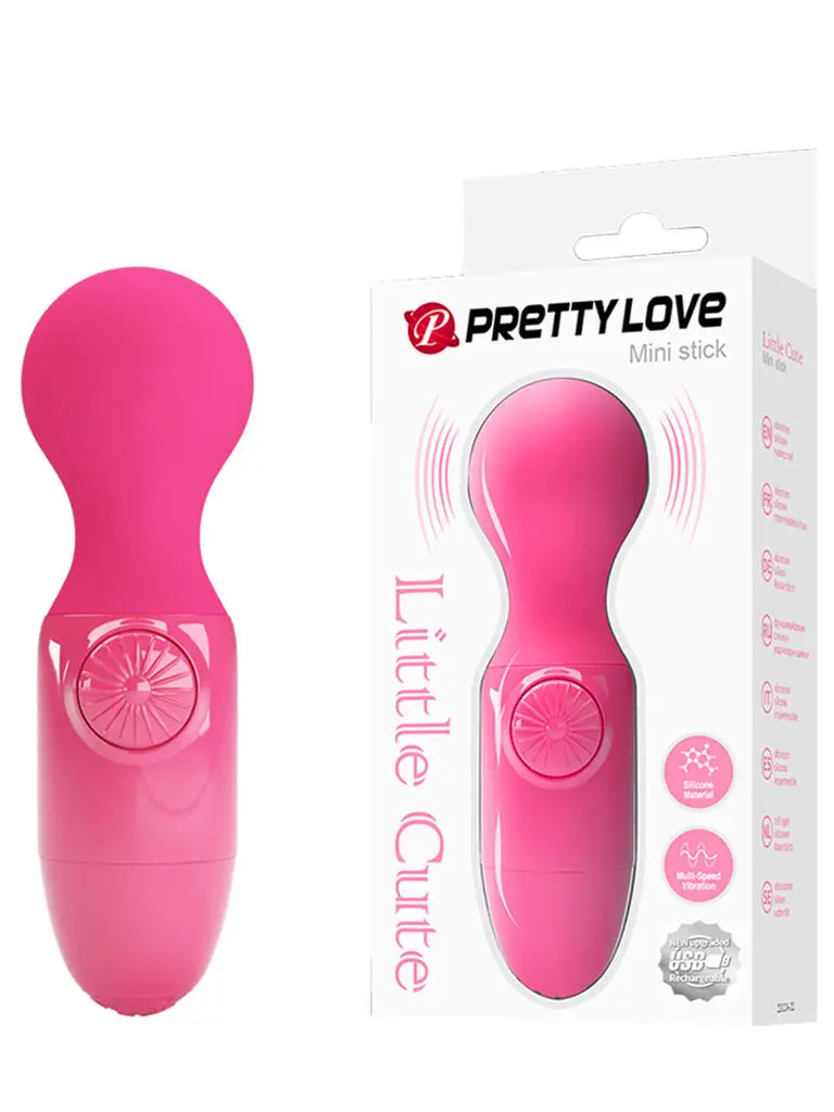 Mini klitoralni masažer Little Cute, 12cm, Roze