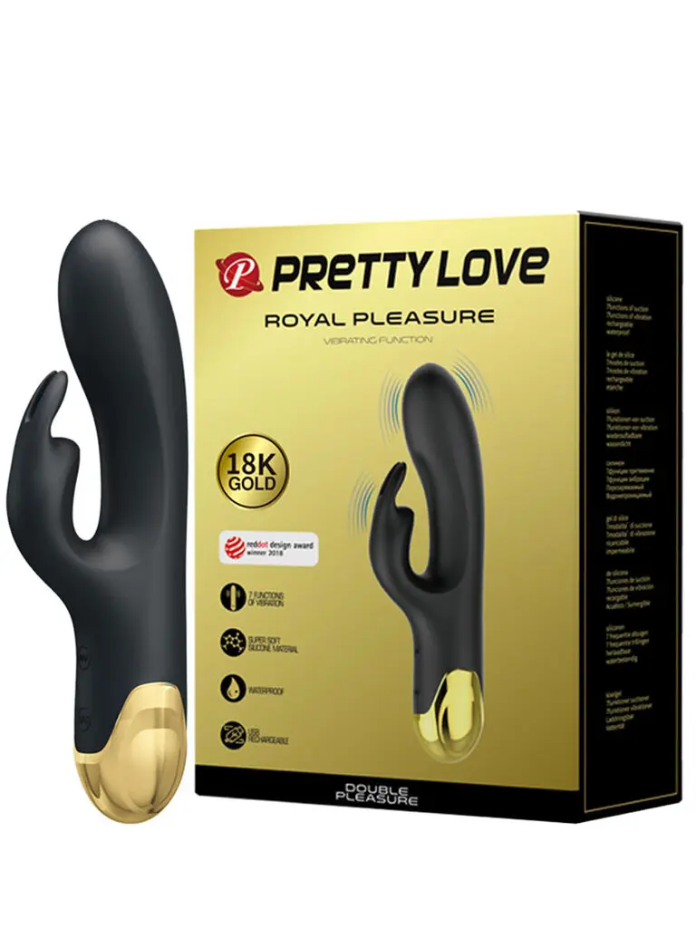 Vibrator Double Pleasure, Silikonski, 19.2cm, Crni