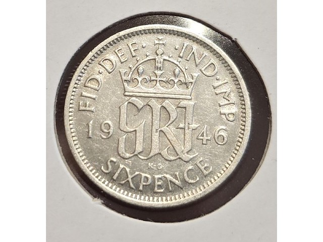 Srebrnjak 6 pence, Velika Britanija 1946.