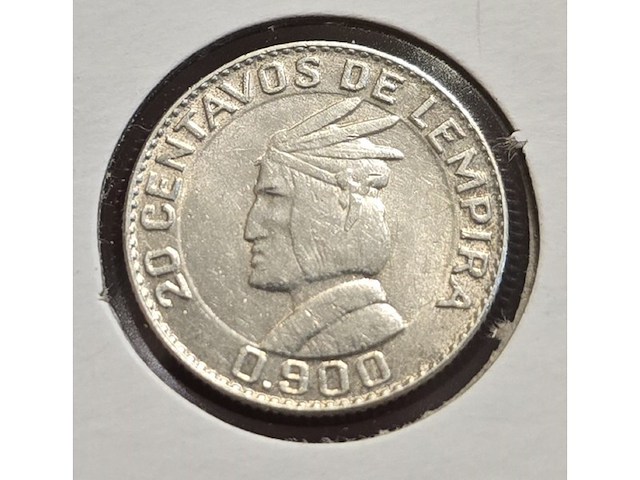 Srebrnjak 20 Centavos, 1958. Honduras