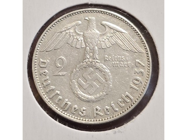 Srebrnjak 2 Reichsmark, 1937. J, Svastika