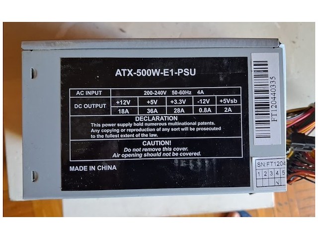 Napajanje ATX-500W-E1-PSU