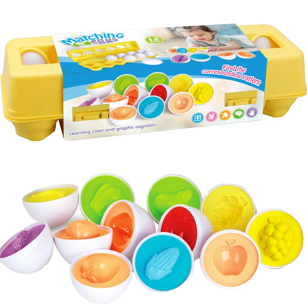 Edukativna igračka Pronađi par Matching Eggs Voće i povrće, 12 delova