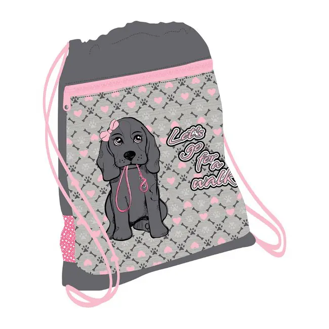 Belmil Sportska torba za devojčice I love my dog 336-91, Sivo-roze