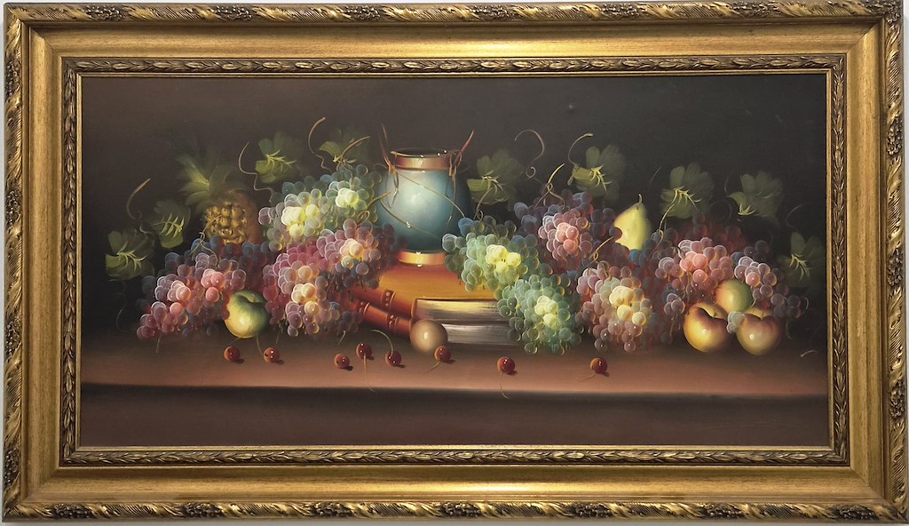 STARA VRHUNSKA OGROMNA SALONSKA SLIKA ULJE NA PLATNU- 143X83CM