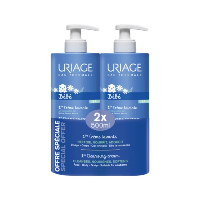 Uriage Bebe Prva krema za kupanje, 2 X 500 ml PROMO