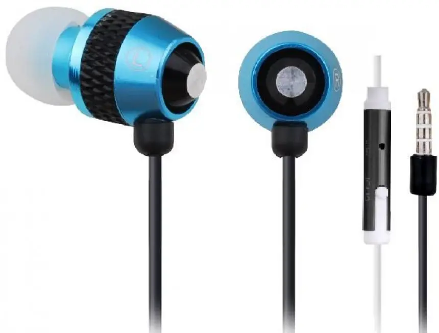 MHS-EP-002 Gembird Metal MP3 slusalice sa mikrofonom, BLUE (1x3,5mm) FO