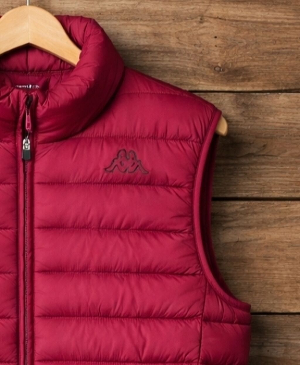 Muški puf jakni prsluk – bordo - Sportsko‑casual prsluk bez rukava u