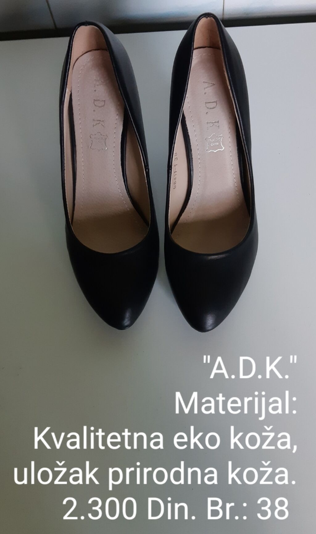 A.D.K. elegantne salonke – crne - Model: klasične štikle sa špicastim
