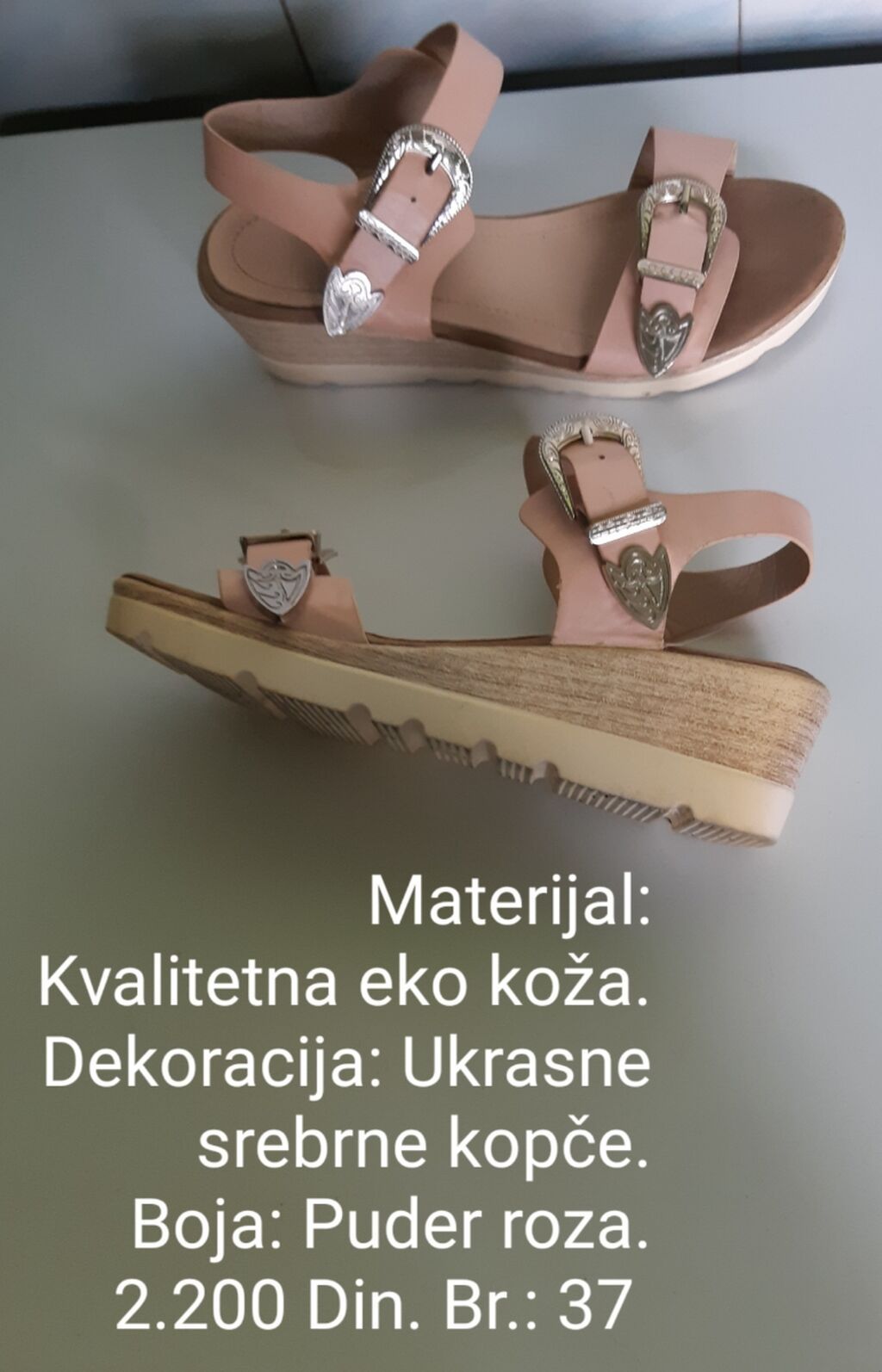 Sandale na punu petu, broj 37 - Materijal: kvalitetna eko koža -