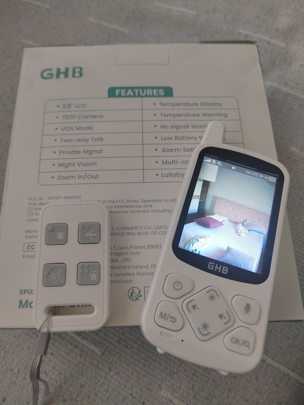 GHB bebi monitor sa kamerom i ekranom od 2.8" - 720p kamera sa