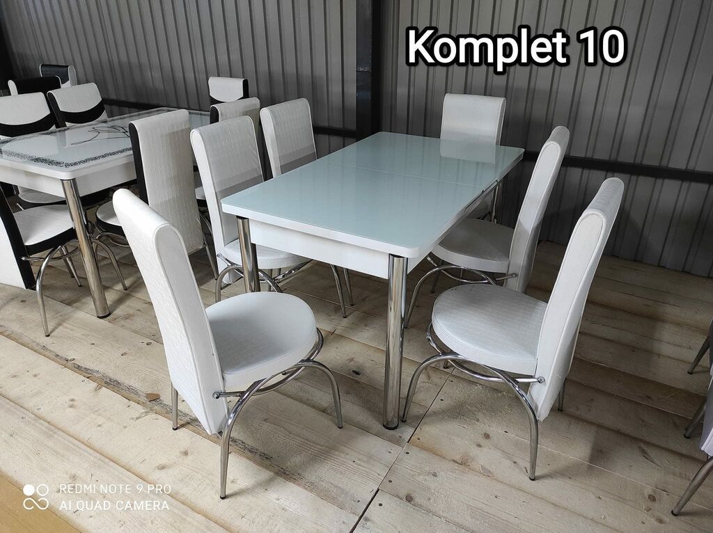 Komplet 10 – trpezarijski set - Sastav: pravougaoni sto + 6 stolica -