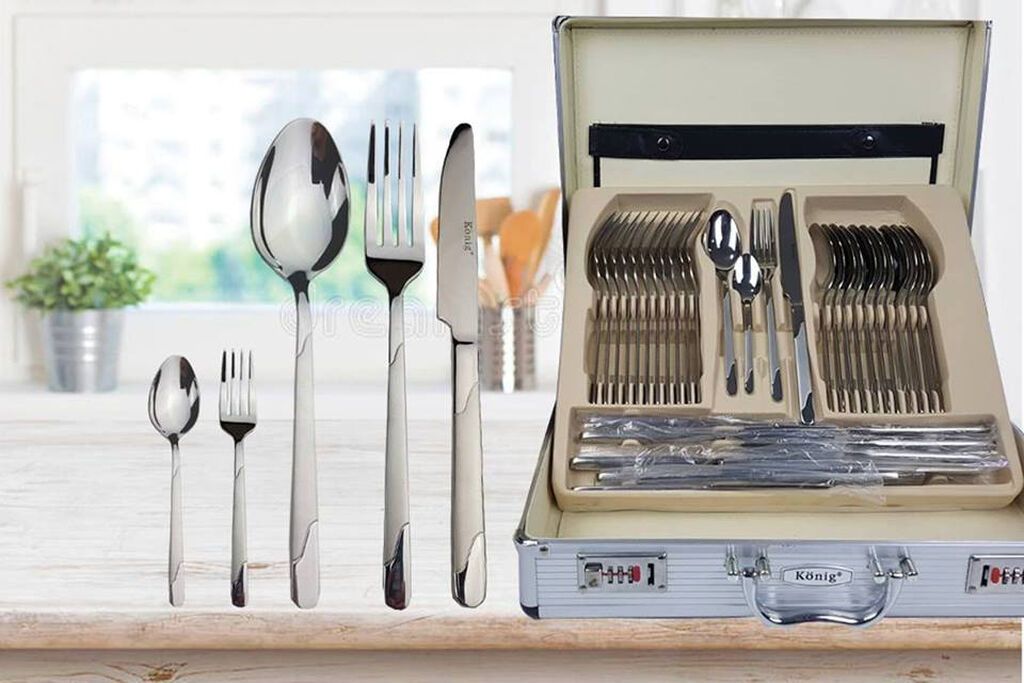 Komplet escajga König u koferu – set za 12 osoba - Materijal