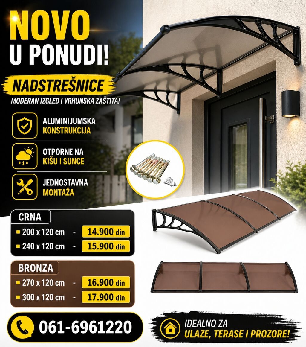 Nadstrešnice – moderan izgled i vrhunska zaštita - Aluminijumska
