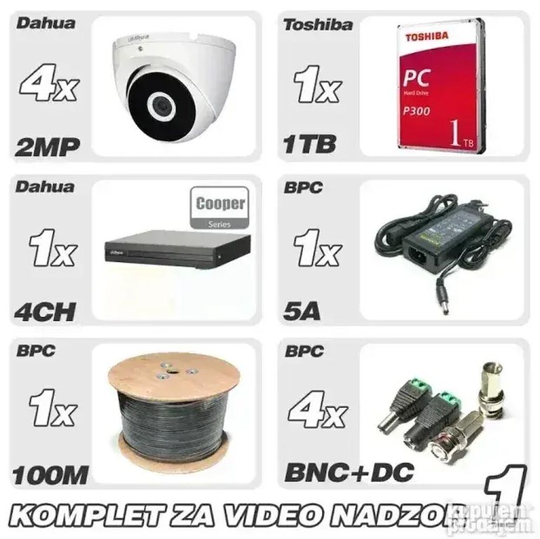 Dahua Komplet Video Nadzora Serije COOPER    Komplet sadrži: Sve što