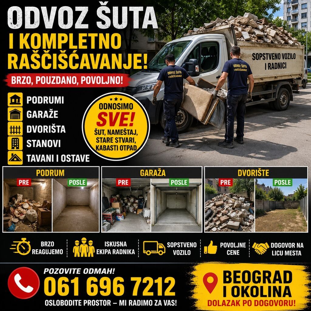 Odvoz šuta i kompletno raščišćavanje – brzo, pouzdano, povoljno! -
