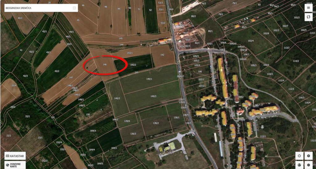 Na prodaju njiva na ulazu u Sremčicu sa desne strane, KO 146 Bićin