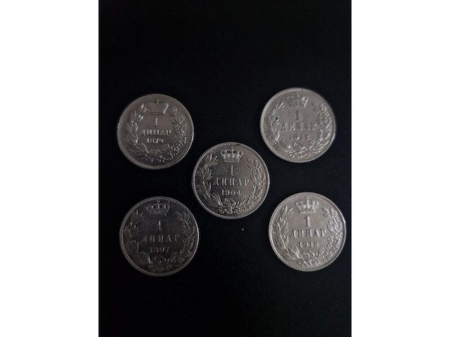 1 Dinar 1879,1897,1904,1912,1915, Srebro
