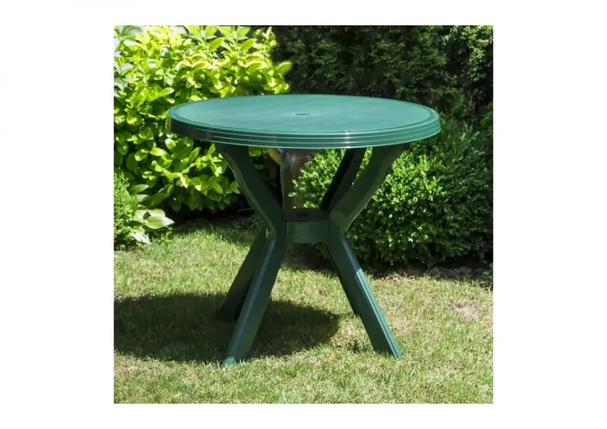 Baštenski sto plastični fi 70cm okrugli - zelena