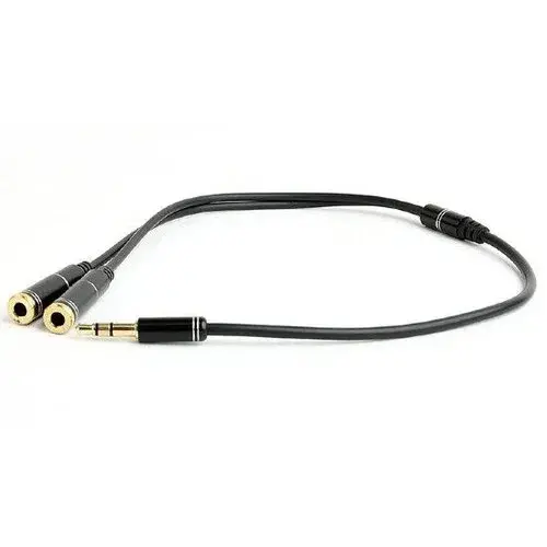 CCA-415M-0.1M Gembird Gembird 3.5mm stereo plug to 2X3.5mm stereo socket 10cm audio splitter metal