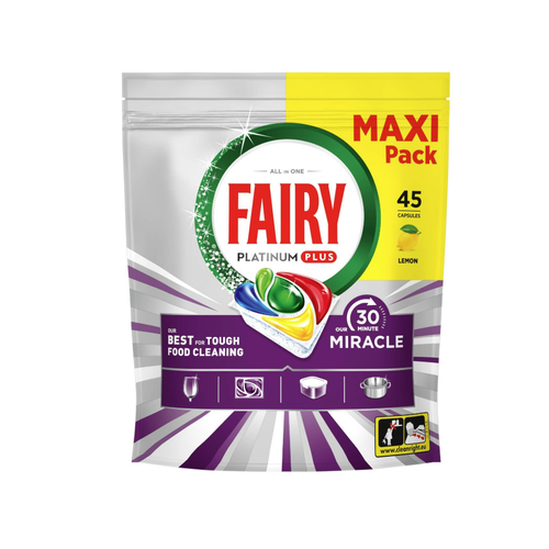 FAIRY Tablete Platinum Plus 30min miracle lemon 74kom