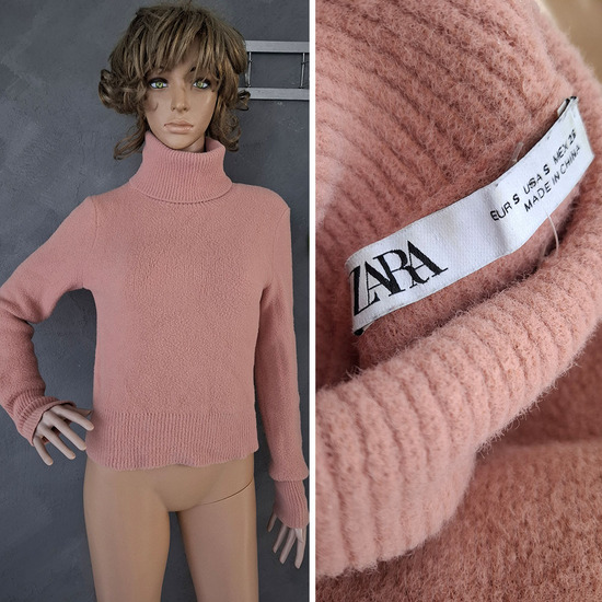 Zara puder roze dzemper rolka S