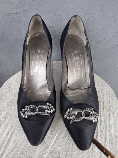 Bruno Magli vintage cipele koza saten 38,5