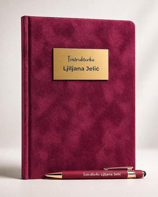 SIGNATURE Velvet – Personalizovani plišani rokovnik sa gravurom