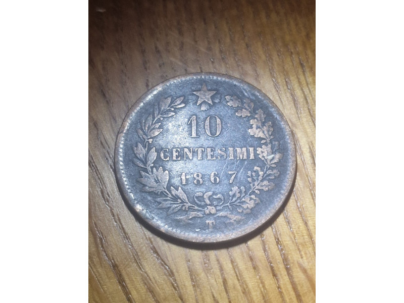 Italija 10 Centesimi 1867 T