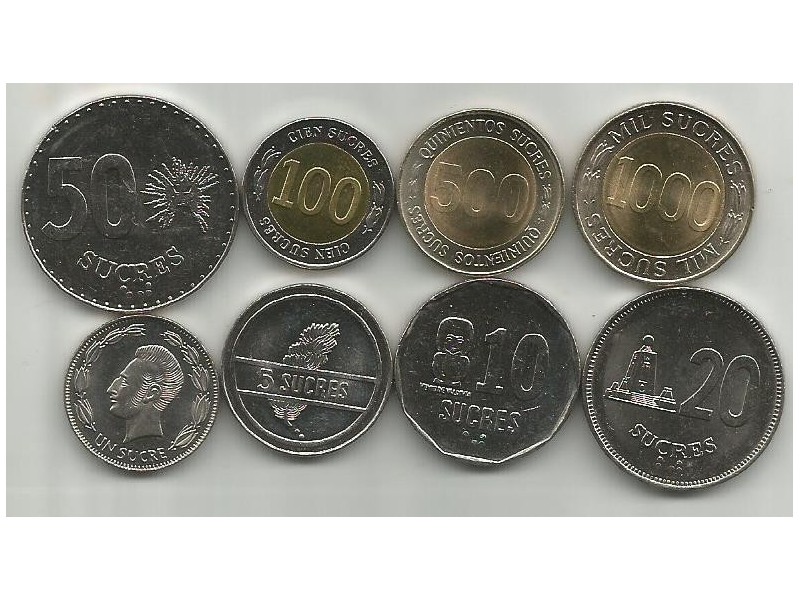 ECUADOR Ekvador 1988 - 1987. UNC set kovanica