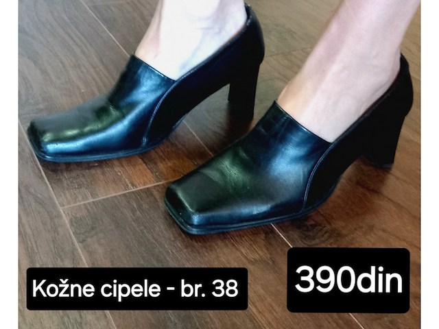 Ženske kožne cipele štikle crne br. 38