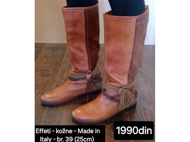 Effeti ženske kožne čizme braon Made in Italy br. 39