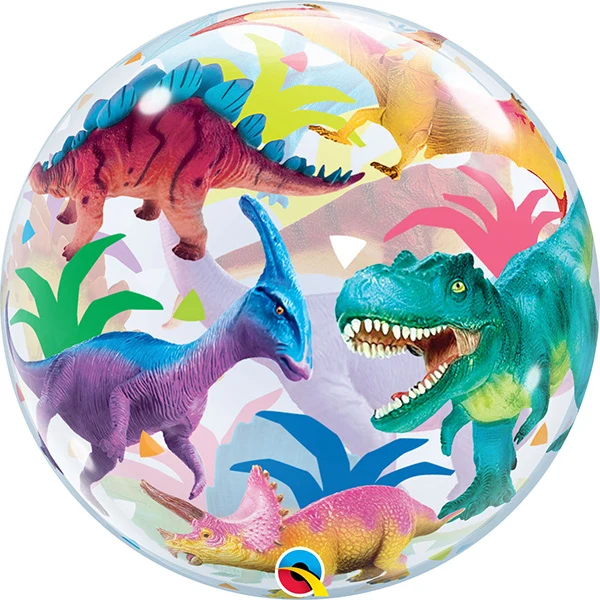 22″ 56 cm Bubble Colorful Dinosaurs balon