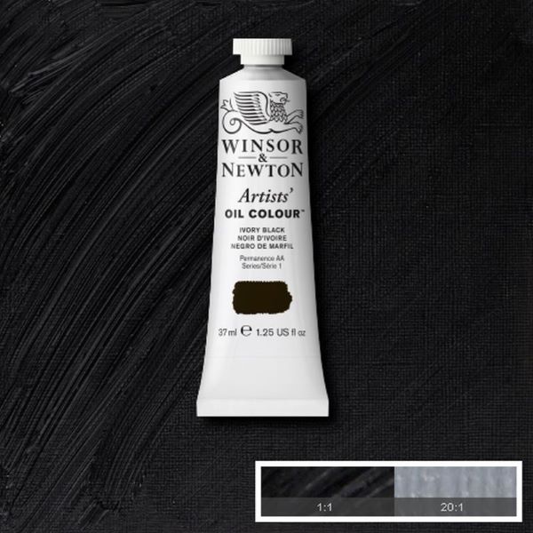 W&N Artists’ Oil Colour WN ARTISTS’ OIL COLOUR 37ML IVORY BLACK - SER 1